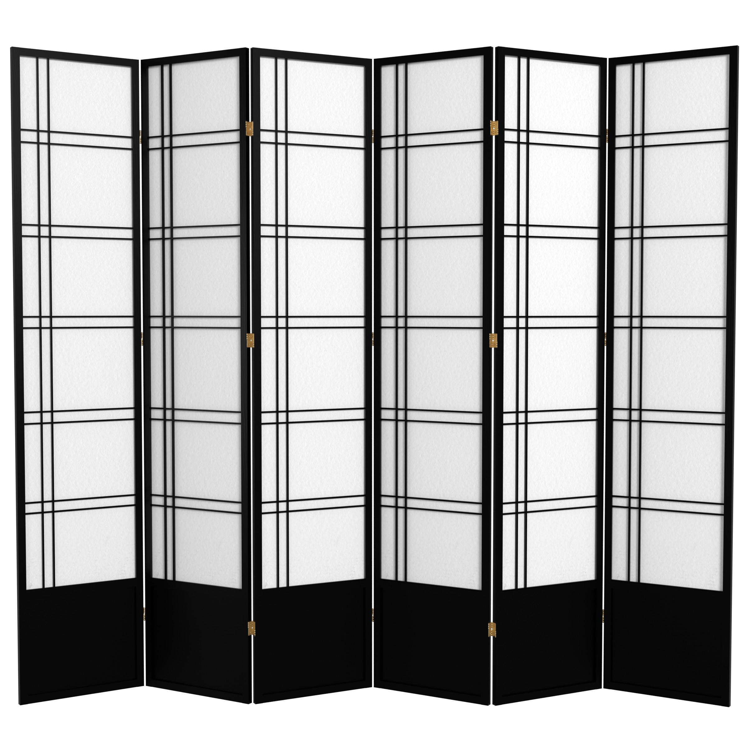 Chinese Artisans Handmade Double Cross Wood and Rice Paper Shoji Screen ...