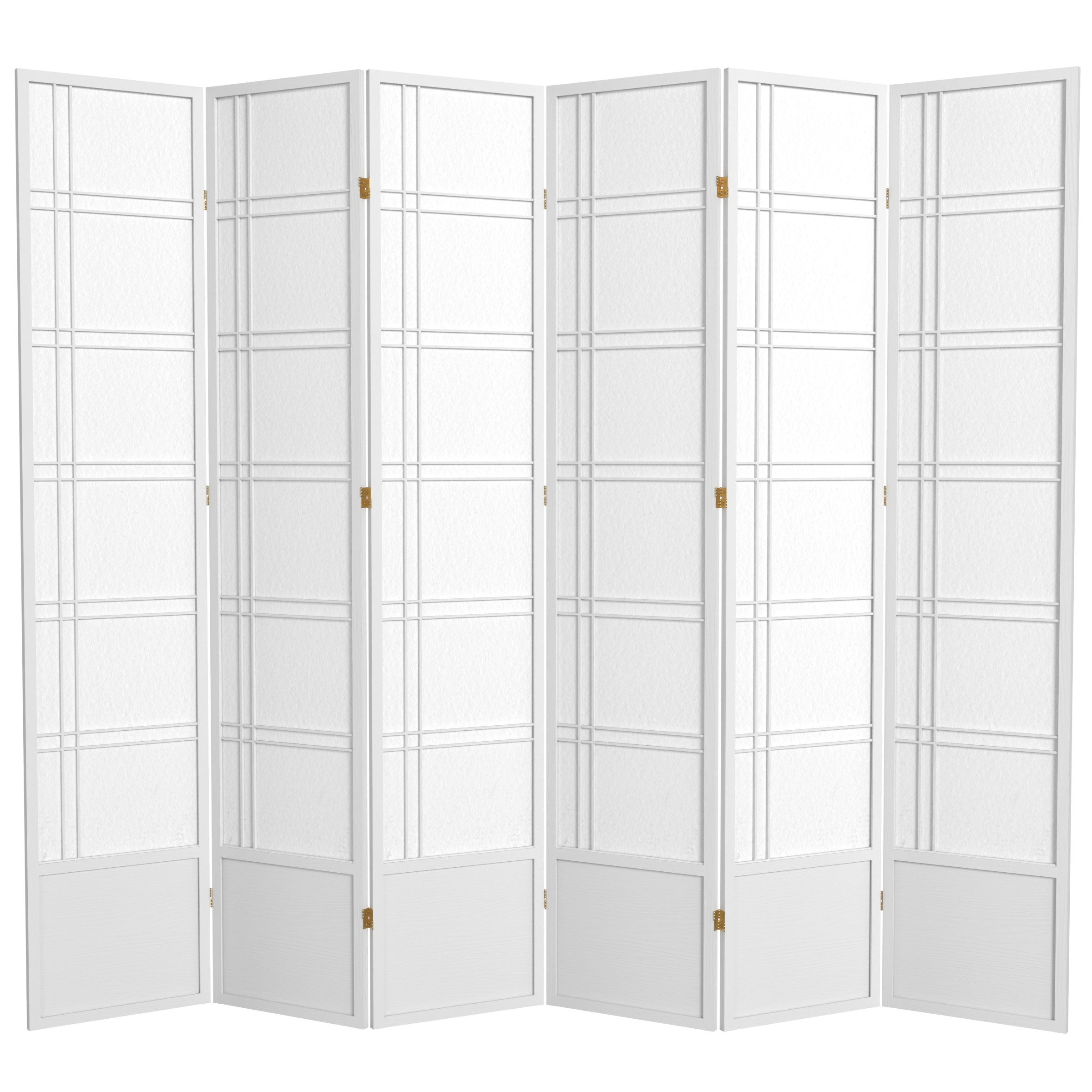 Red Lantern 7 ft. Tall Double Cross Shoji Screen - White - 6 Panels ...