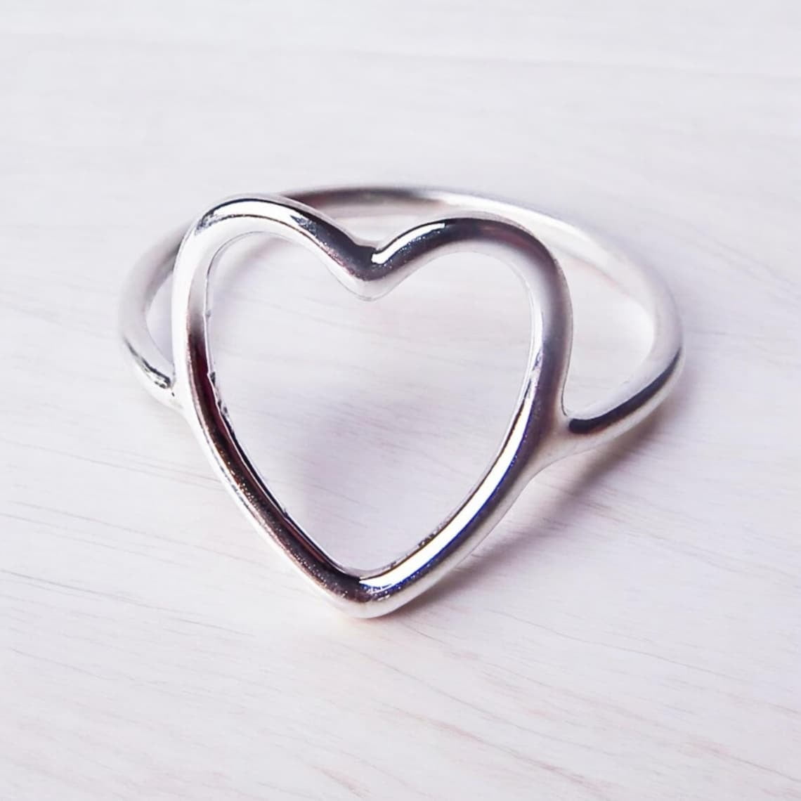 Handmade 925 Sterling Silver Heart Ring for Women – Boho Statement ...