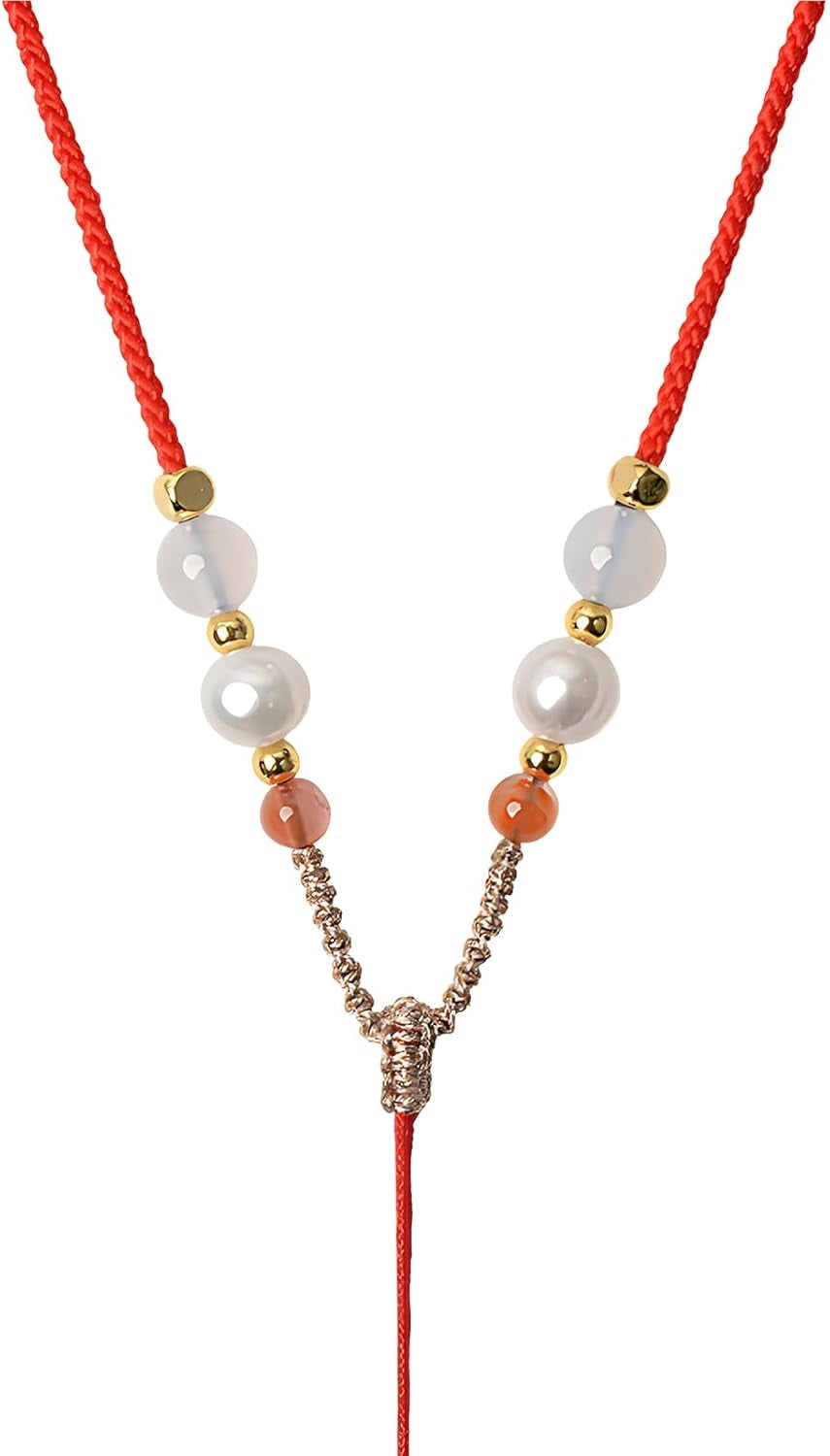 Handmade Adjustable Necklace Cord for Pendants, Pearl Agate Jade Beading Rope, Unisex Choker ...