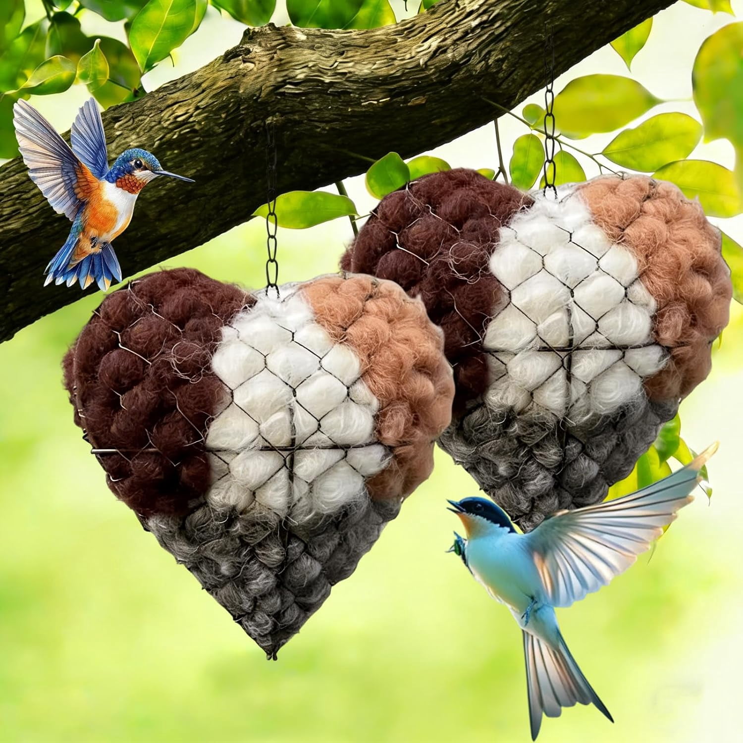 Handmade Alpaca Fiber Bird Nesting Heart, Alpaca Bird Nesting Material ...