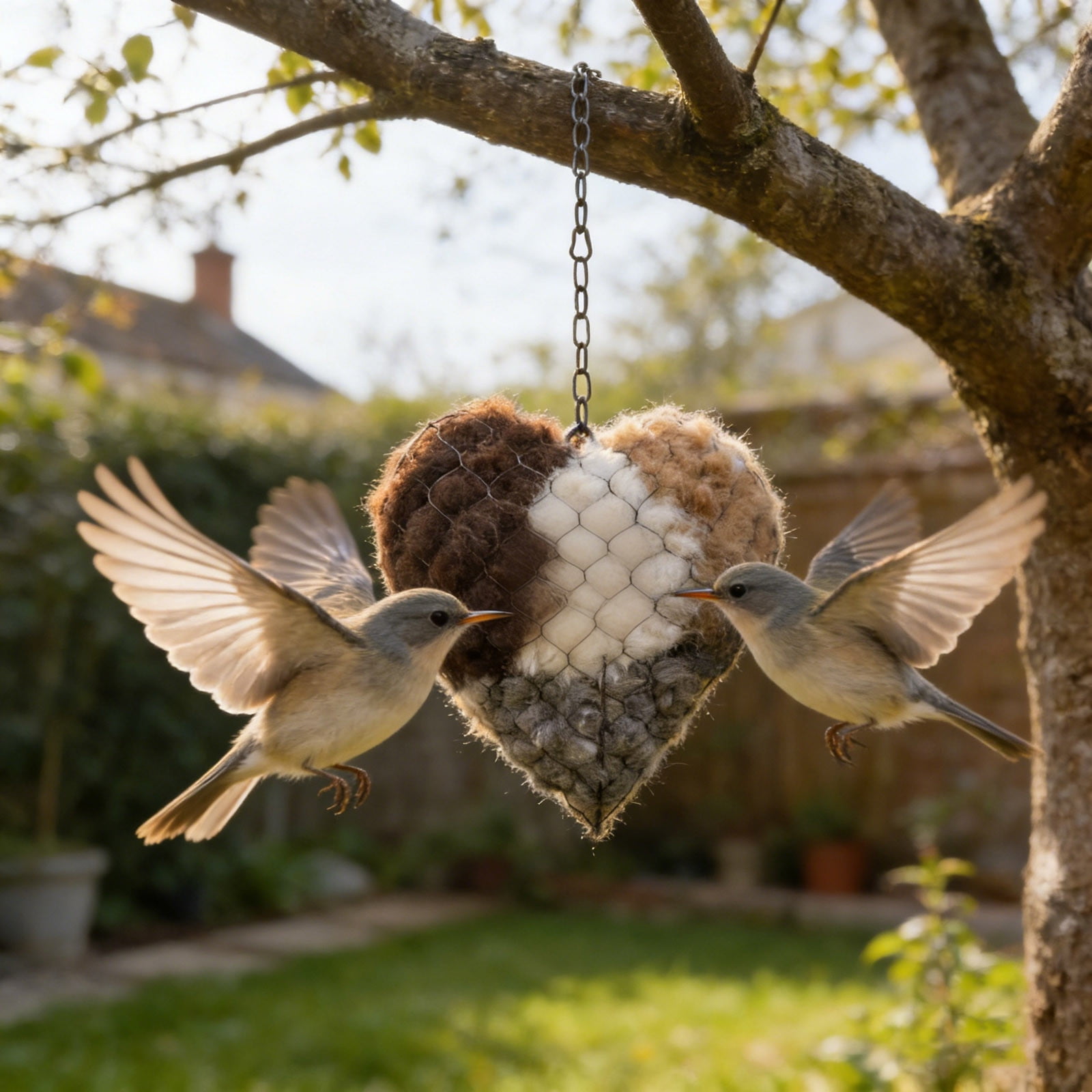 Handmade Alpaca Fiber Bird Nesting Heart, Birds Nests Material Holder ...