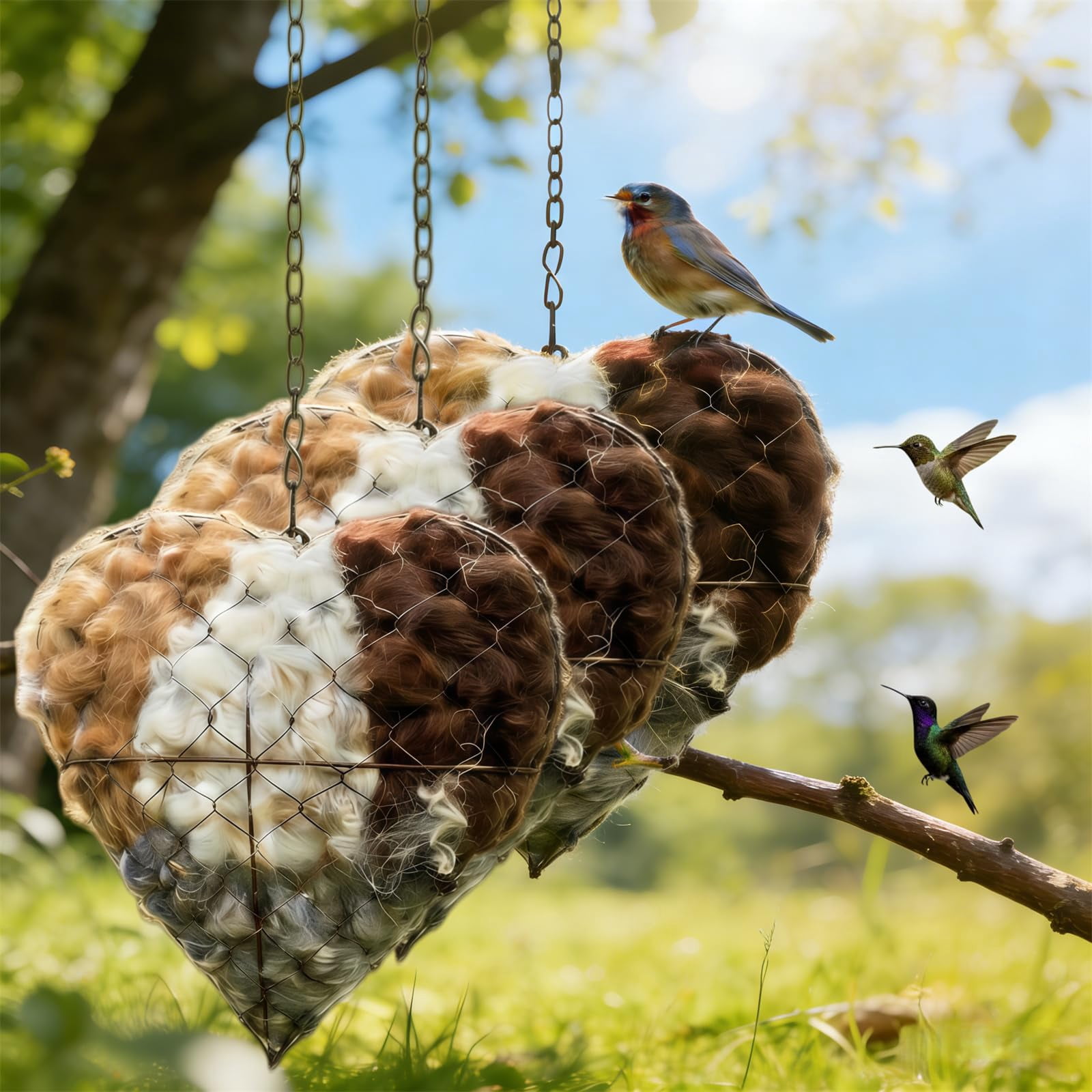 Handmade Alpaca Fiber Bird Nesting Heart,Refillable Alpaca Bird Nesting ...