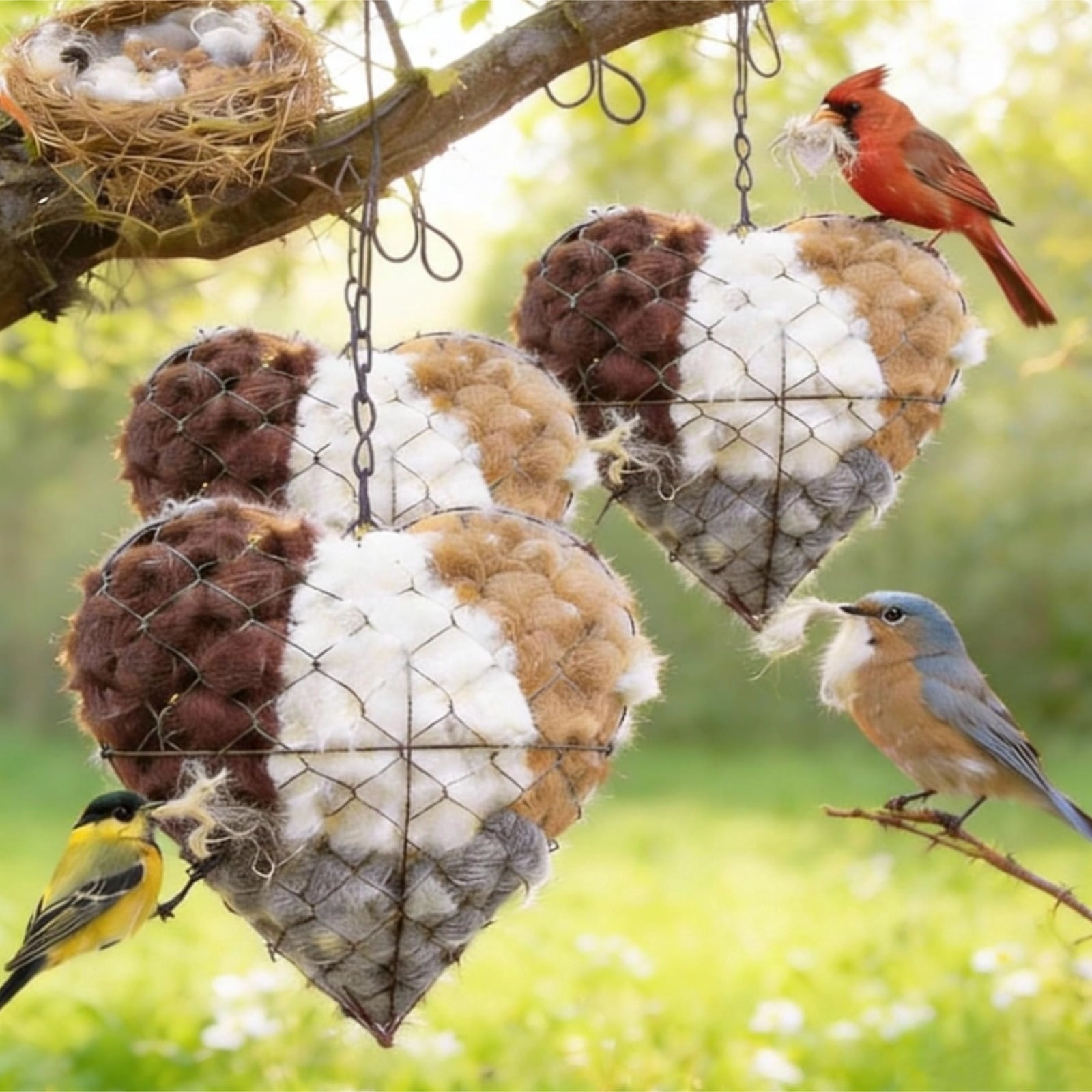 Handmade Alpaca Fiber Heart Bird Nesting Kit: Winter Shelter, Nest ...