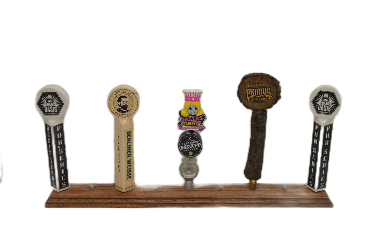 Handmade American Red Oak Beer Tap Handle Display for Bar 1-6 Taps (9 ...