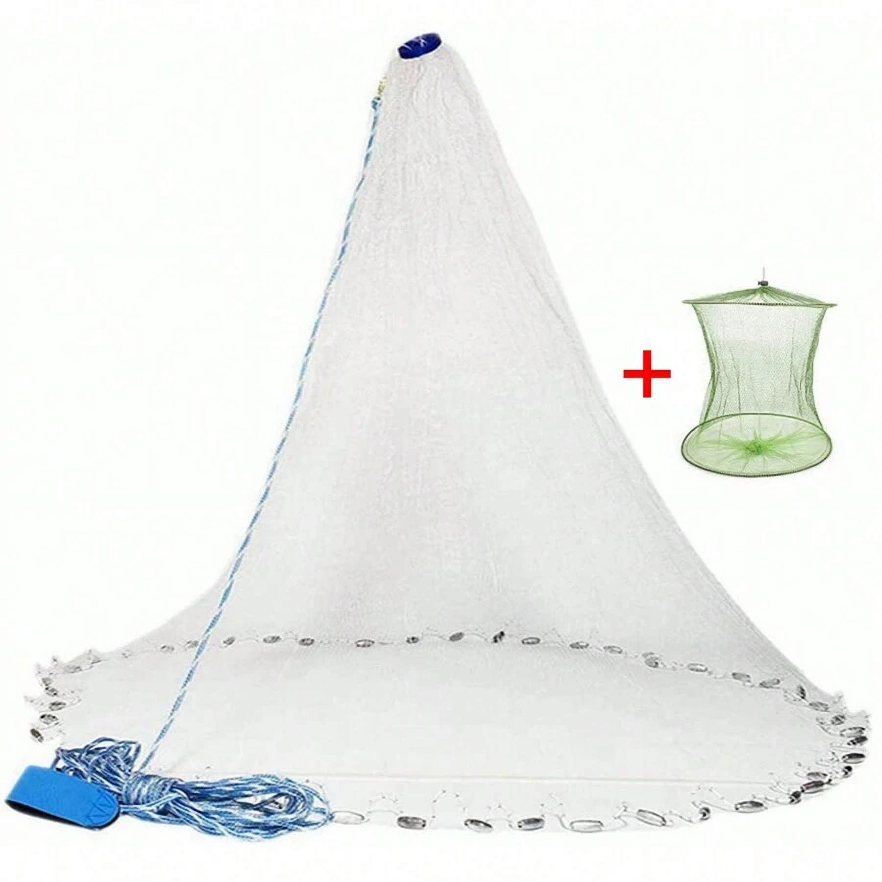 Handmade American Saltwater Fishing Cast Net With Heavy Duty Real Zinc ...