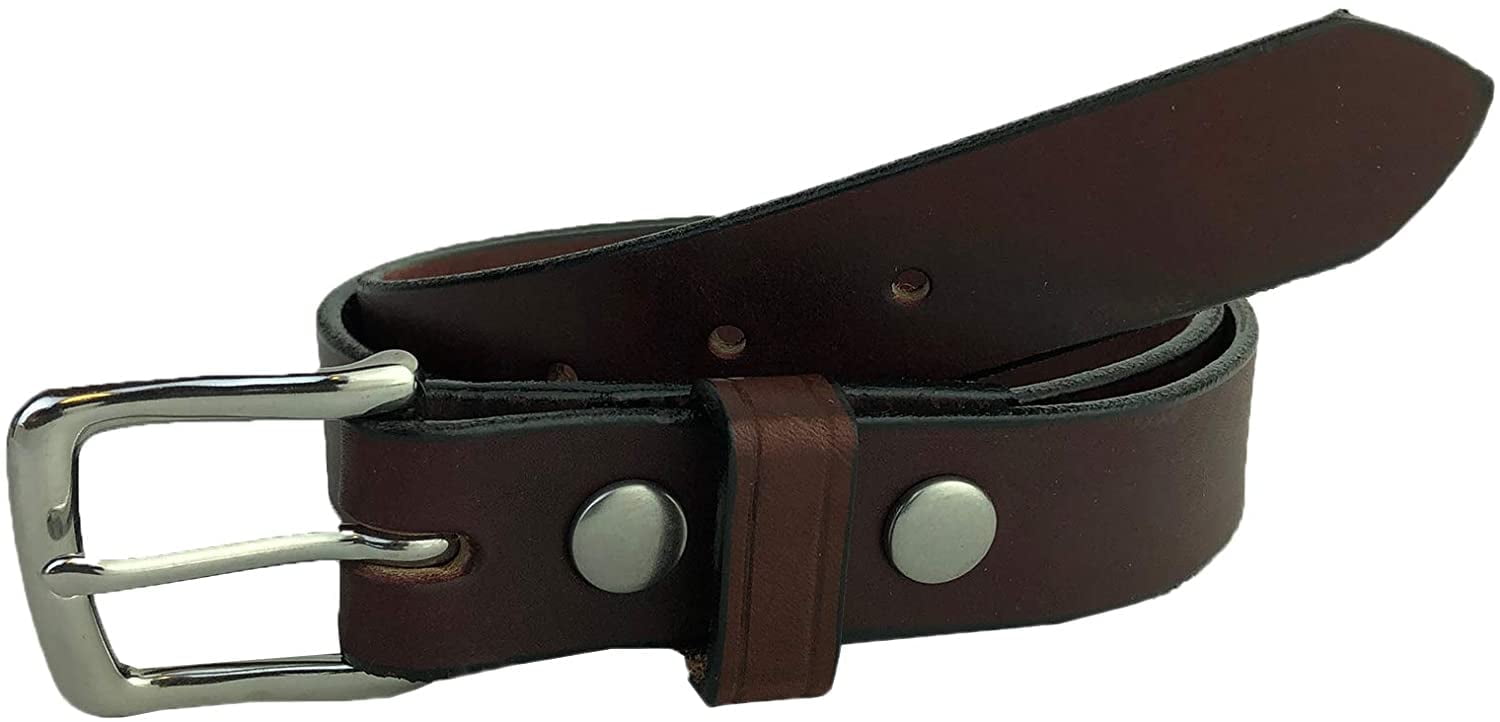 Handmade Amish Men's Leather Belt Brown Crafted Rustic Cowhide with ...