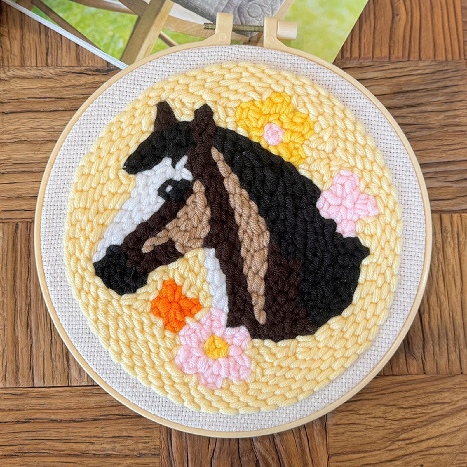 Handmade Animal Embroidery Kit – Punch Needle Embroidery Diy Craft Set ...