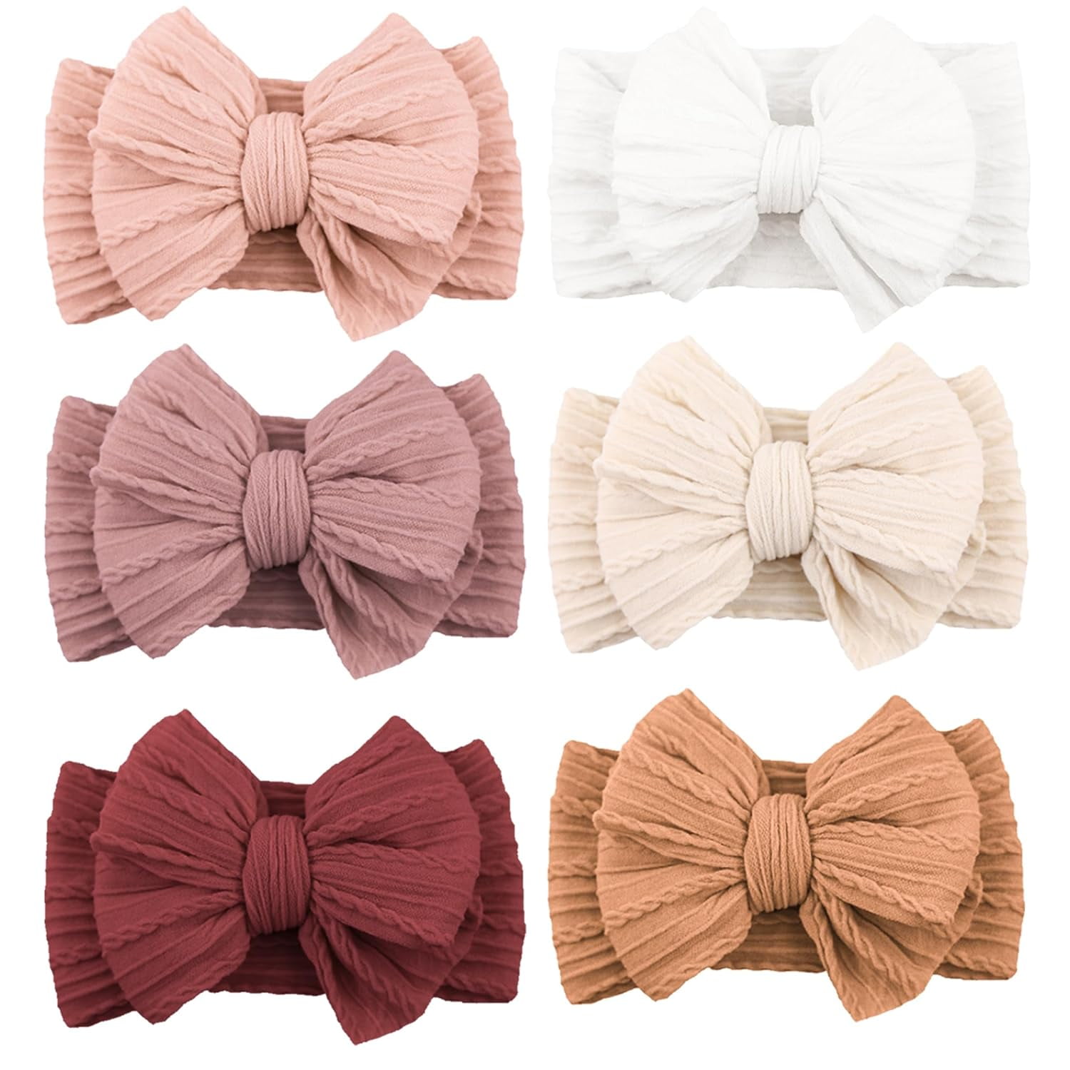Handmade Baby Headbands Soft Stretchy Nylon Hair Bands with Bows for ...