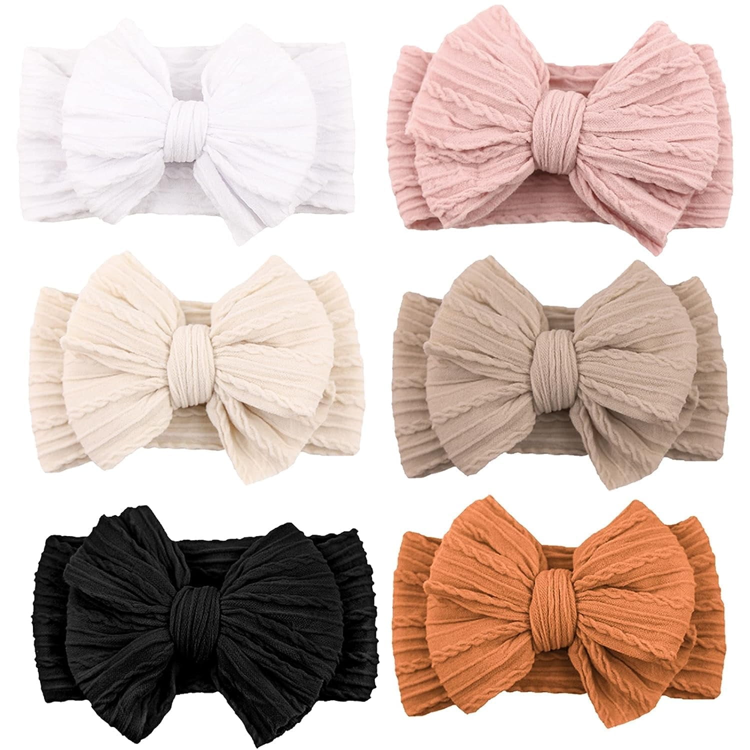 Handmade Baby Headbands Soft Stretchy Nylon Hair Bands with Bows for ...