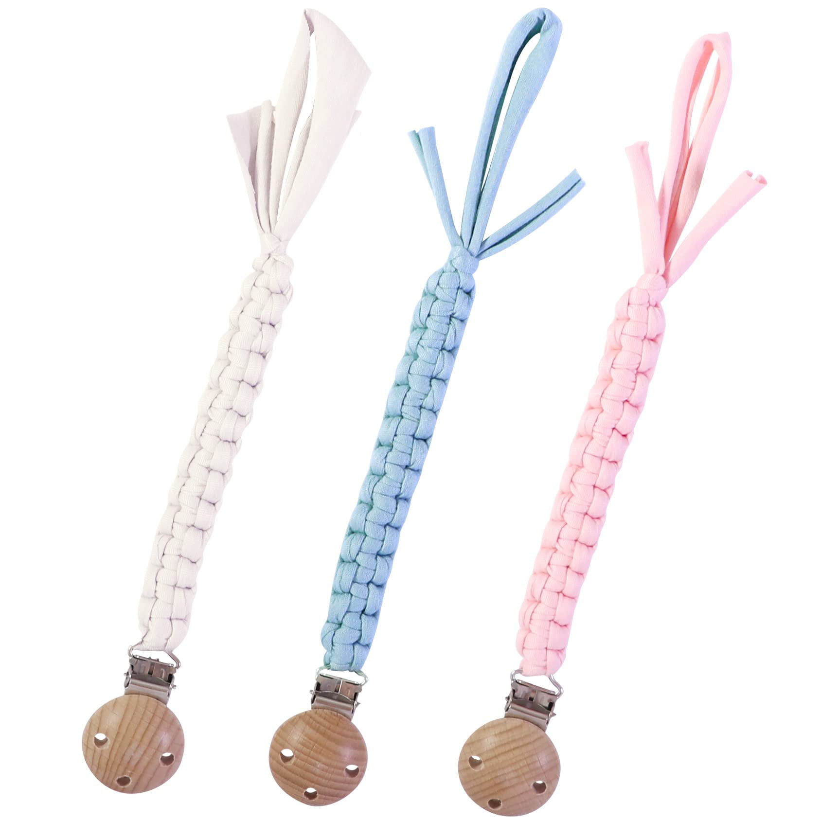 Handmade Baby Pacifier Clip for Boys and Girls, Viaky Braided Binky ...