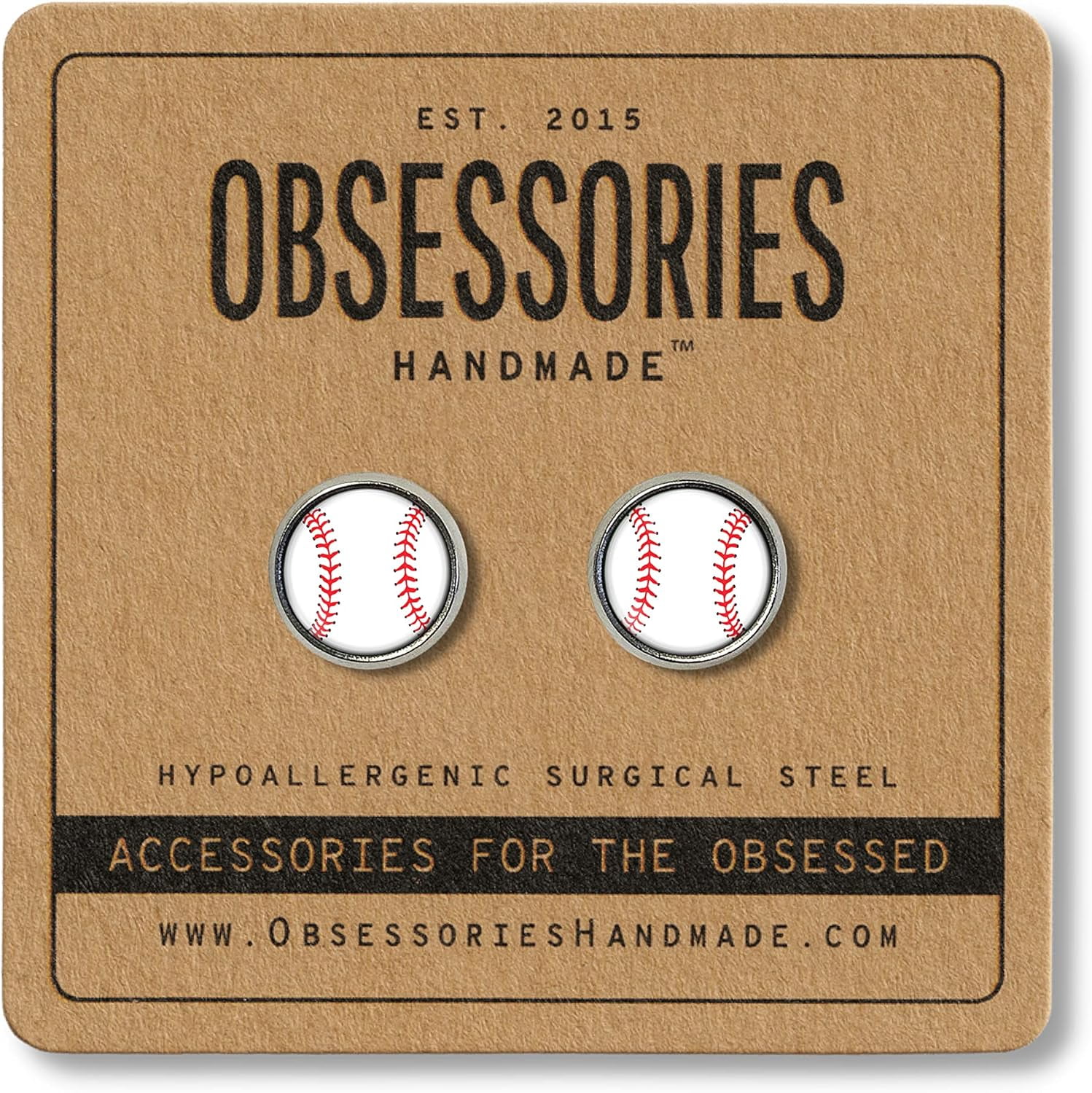 Handmade Baseball Stud Earrings[v520] - Walmart.com