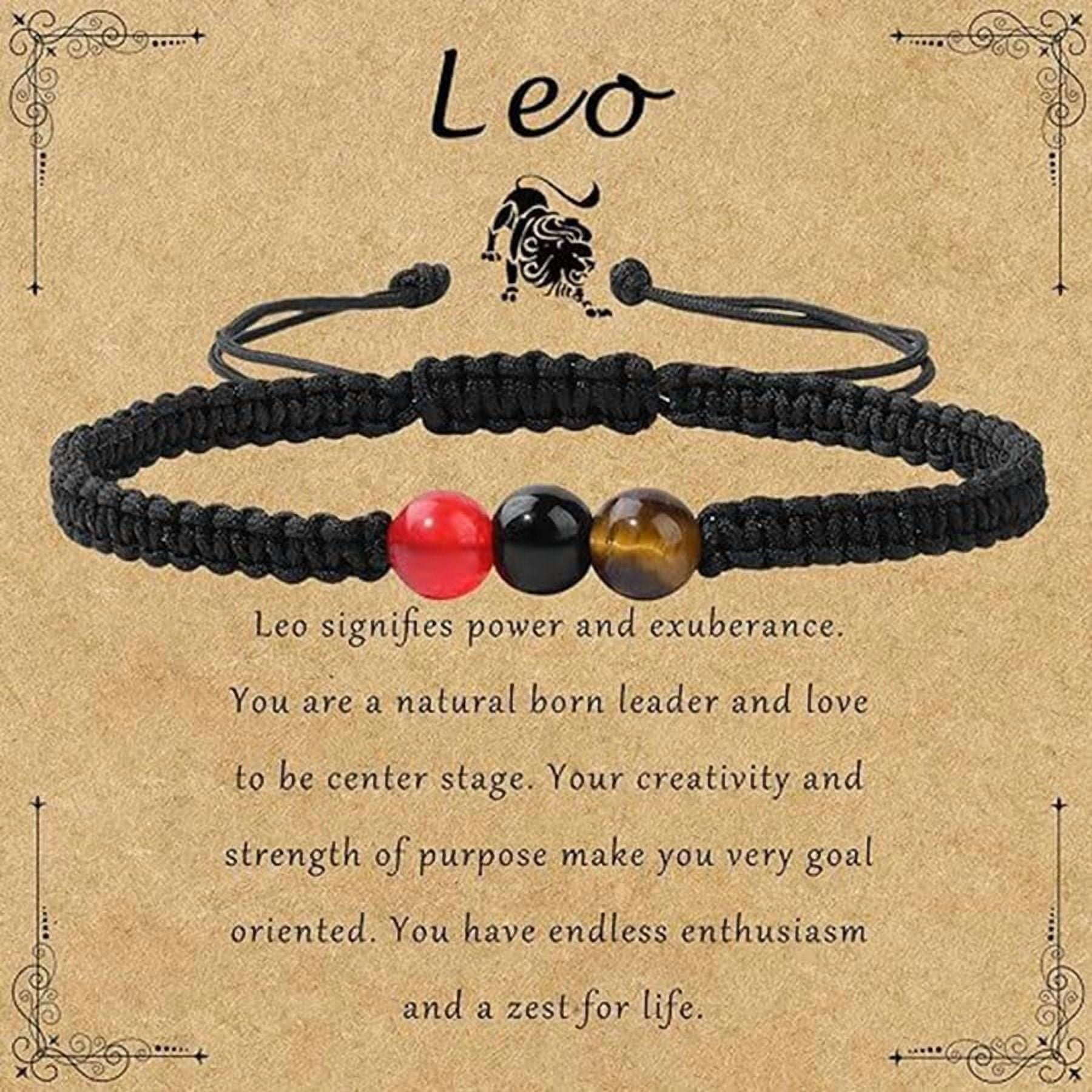 Handmade Beaded Adjustable Bracelet for Women Leo Zodiac Constellation ...