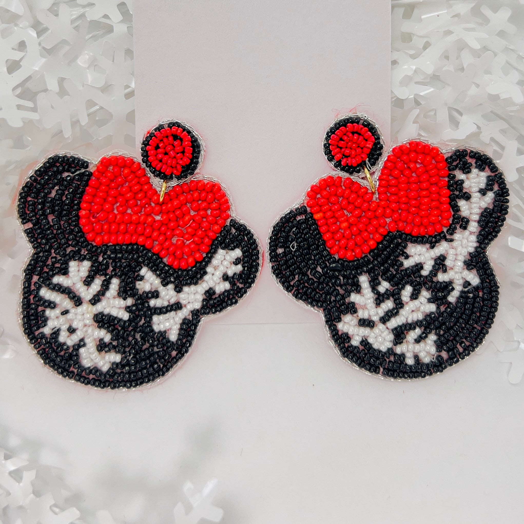 Handmade Beaded Christmas Earring, Minnie Mouse - Walmart.com