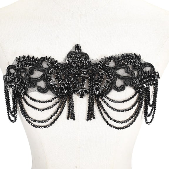 Black Beaded Applique