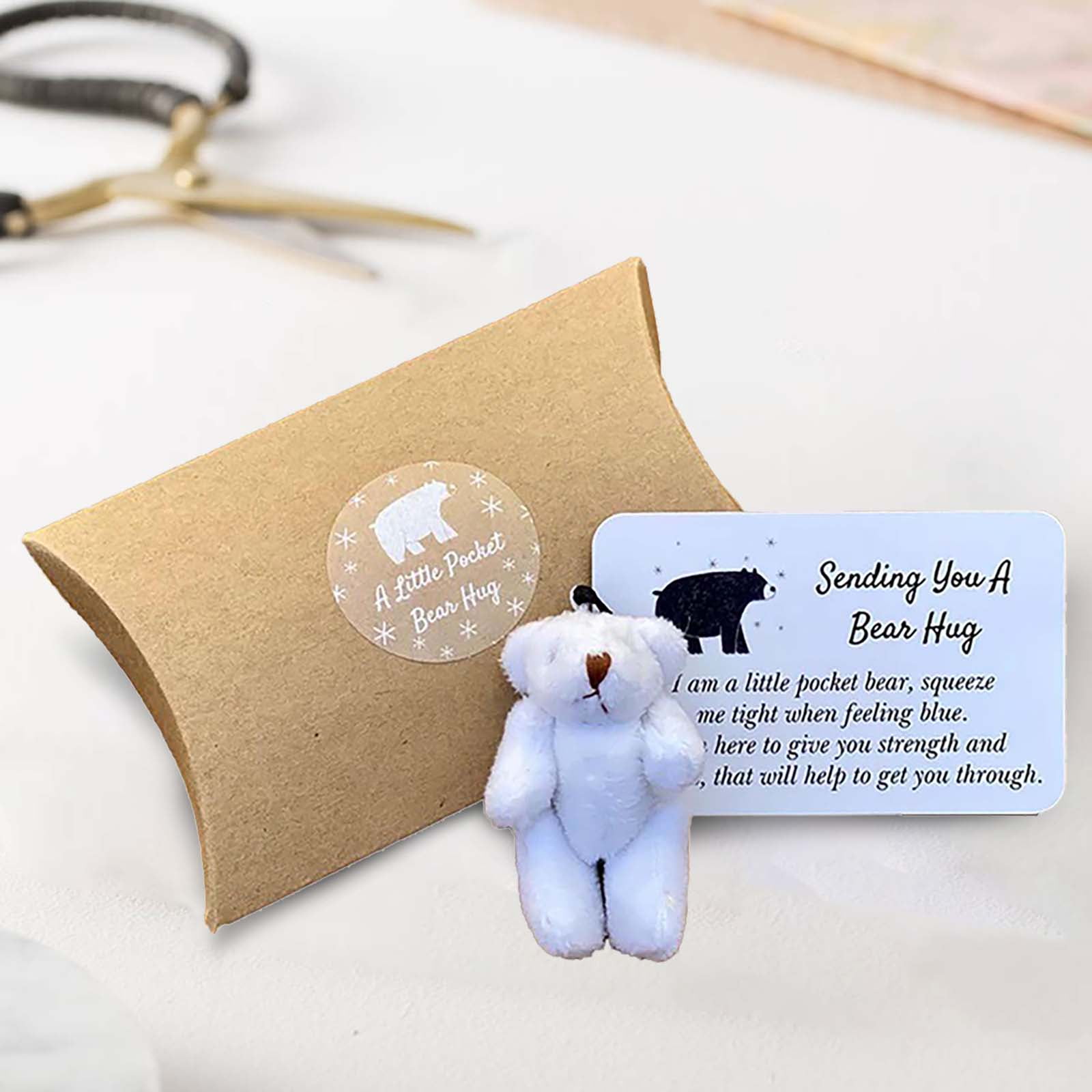 Handmade Bear Toy Small Animal Pocket Cuddle Friend Exquisite For Kids ...