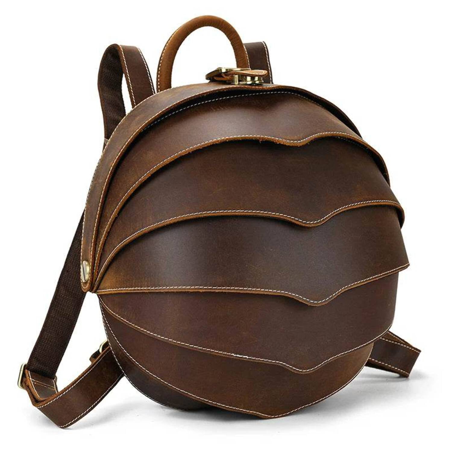 Handmade Beetle Style Vintage Leather Backpack Unisex Fashion - Walmart.com