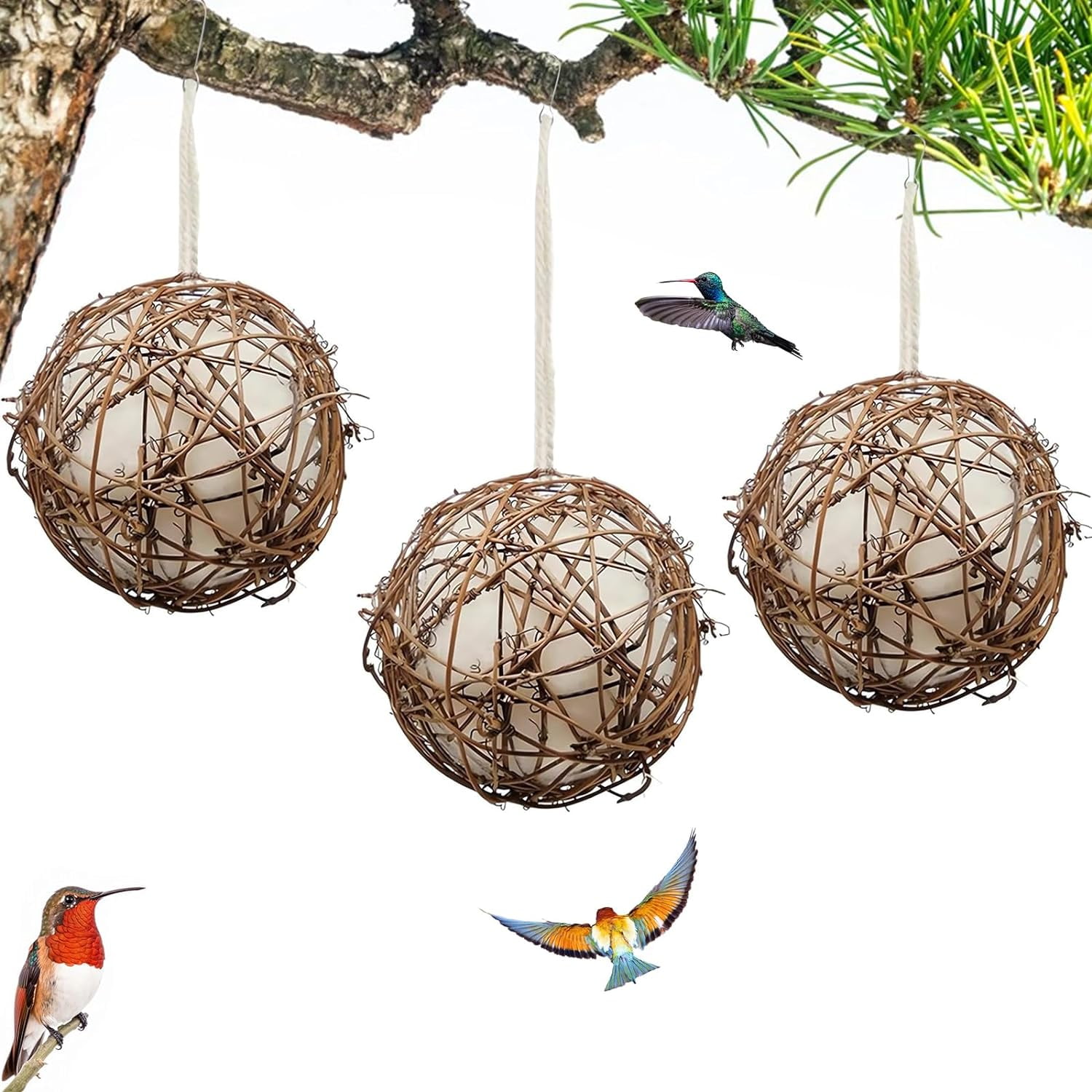 Handmade Birdhouse and Birdhouse Materials, 2024 New Bird Nesting Ball ...