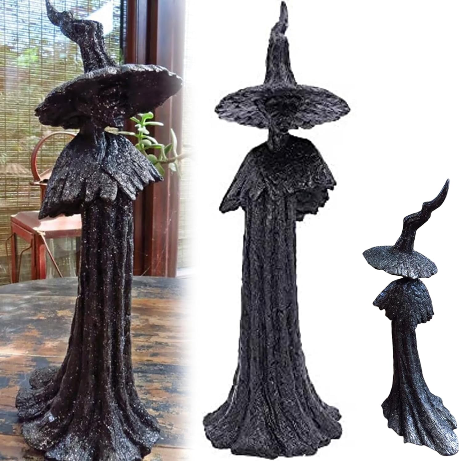 Handmade Black Witch Statue: The Guardian of Your Home, The Hand ...
