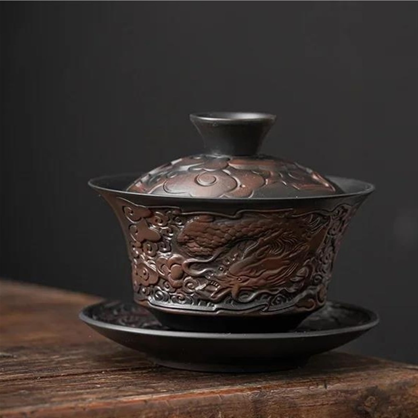 Handmade Blind Dagger Tea Brewing Bowl Purple Pottery Gaiwan Cup Retro ...