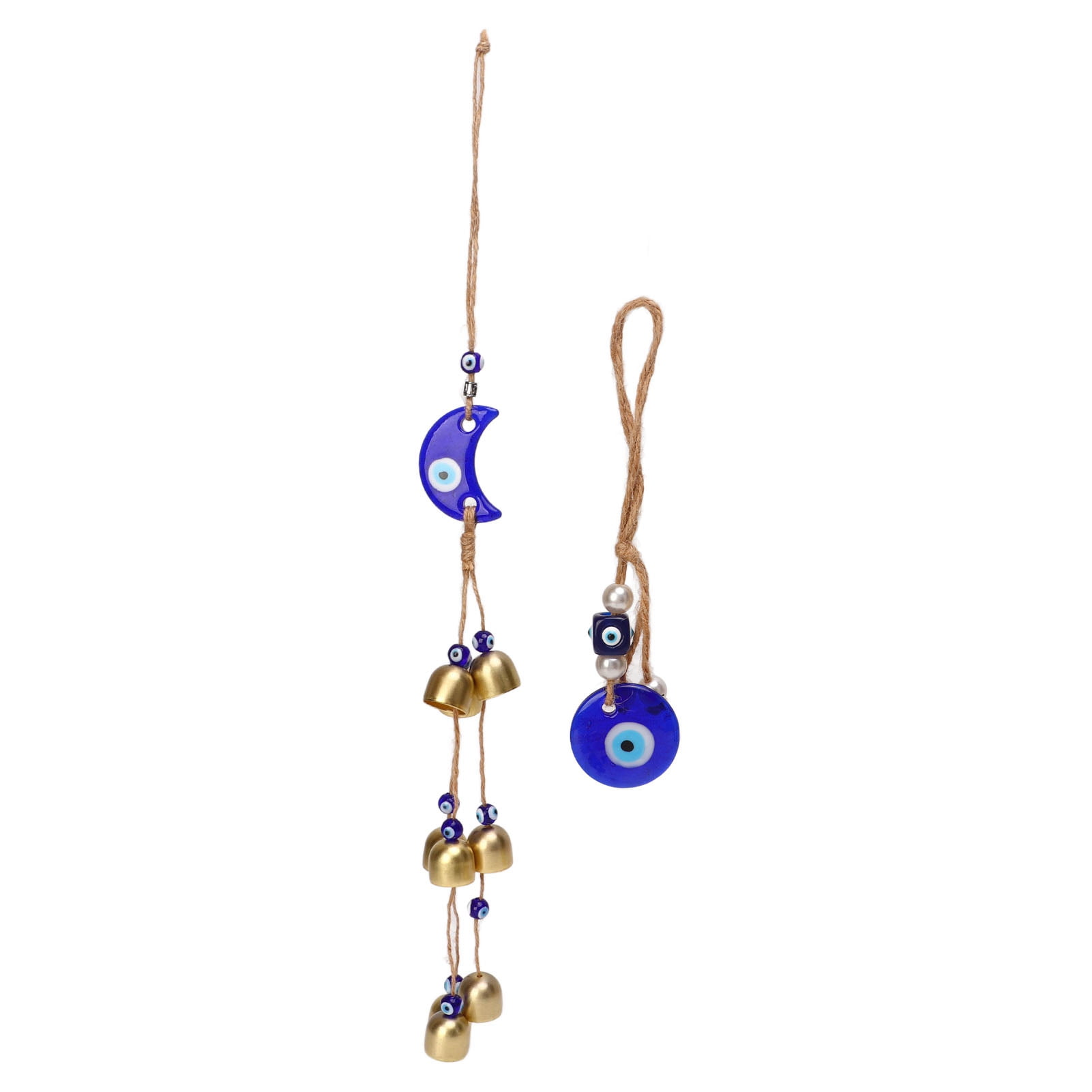 Abastado 2 Pcs Blue Eye Wind Chime Pendant Hand Made Blue Eye Wind ...