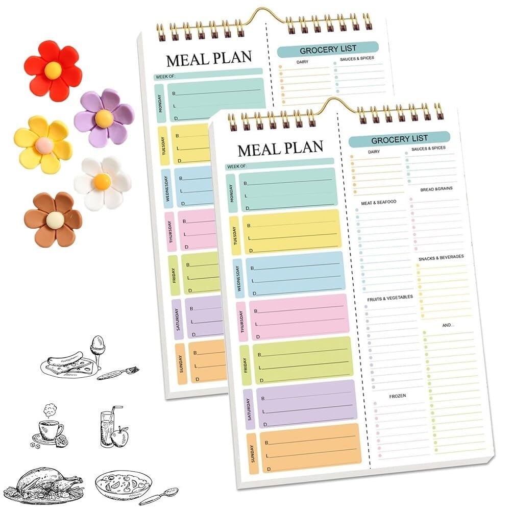 Handmade Bound Weekly Detachable Diet Plan Sheet, 52 Sheets Double ...