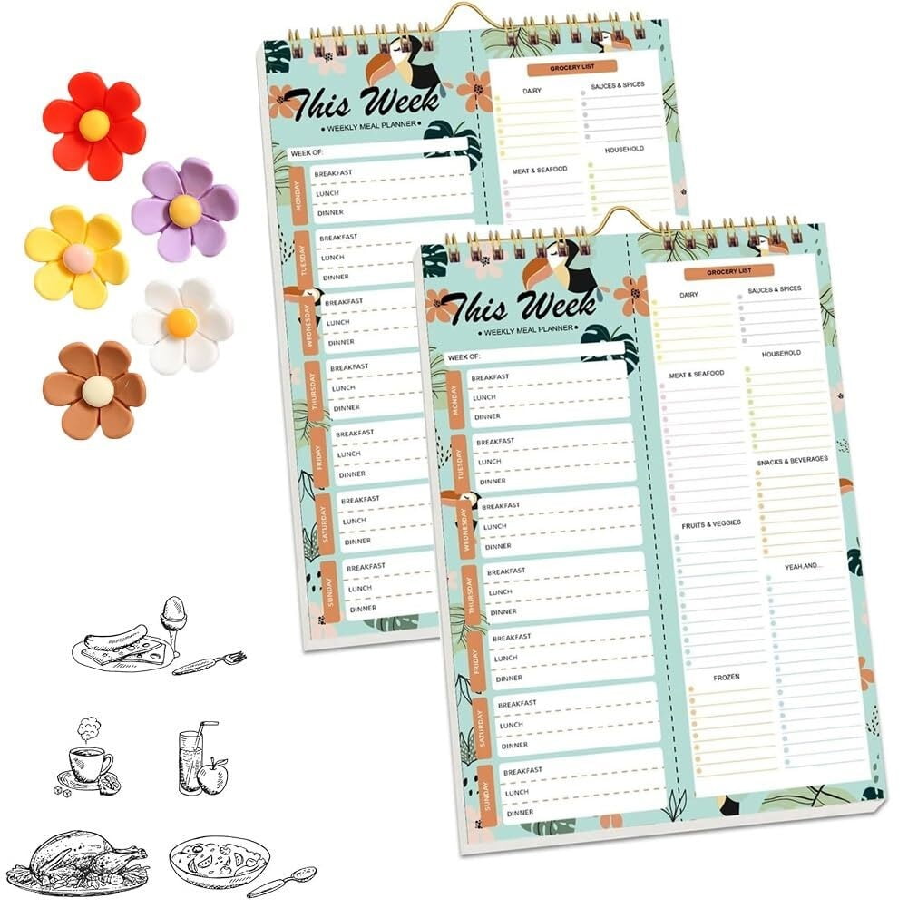 Handmade Bound Weekly Detachable Diet Plan Sheet, 52 Sheets Double ...