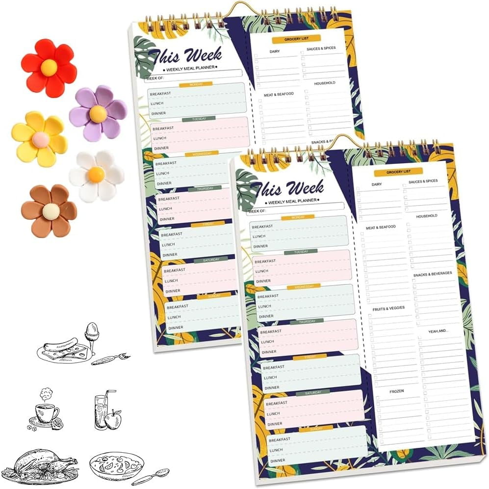 Handmade Bound Weekly Detachable Diet Plan Sheet, 52 Sheets Double ...