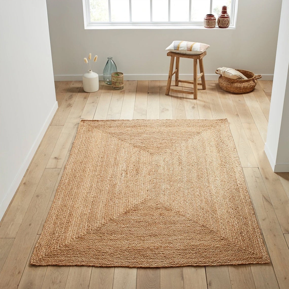 Handmade Braided Natural Pure Jute Area Rugs ,Home Décor Rugs Size 4 x ...