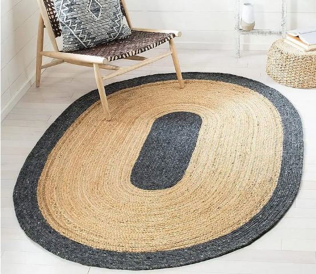 Handmade Braided Natural Pure Jute Oval Shape Area Rugs ,Home Décor ...