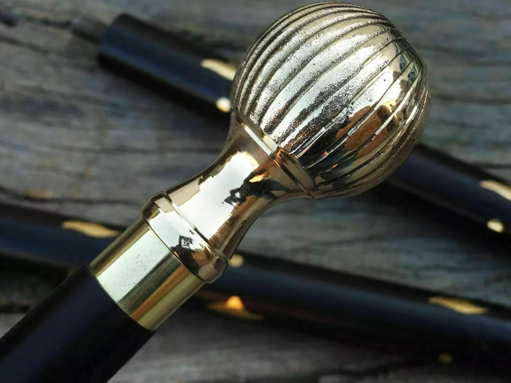 Handmade Brass Victorian Handle Vintage Style Walking Stick Designer ...