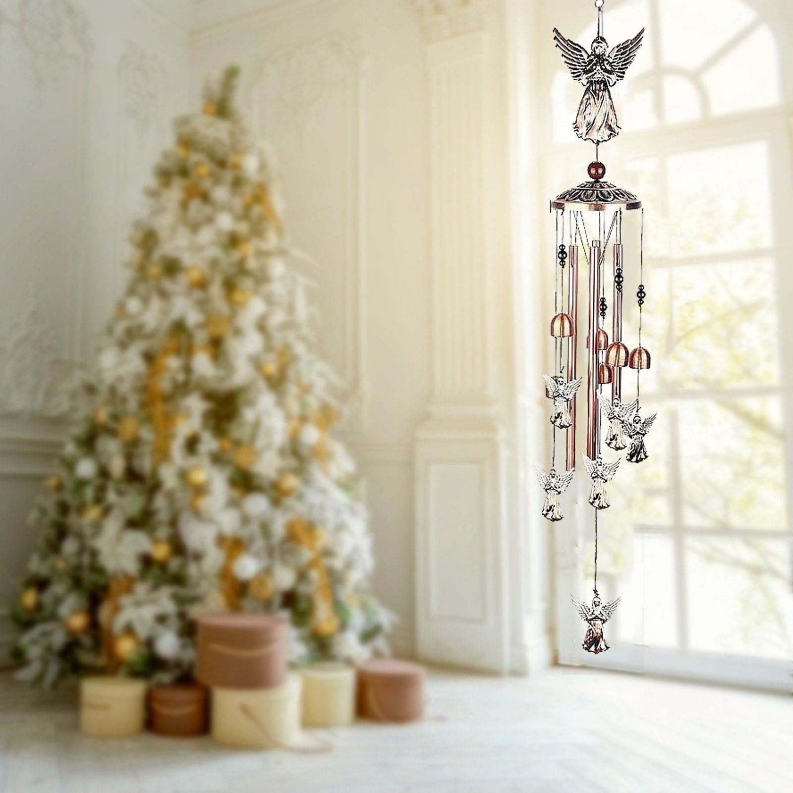 Handmade Brass Wind Chime for Outdoor - 6-Tube Musical Windchime with ...