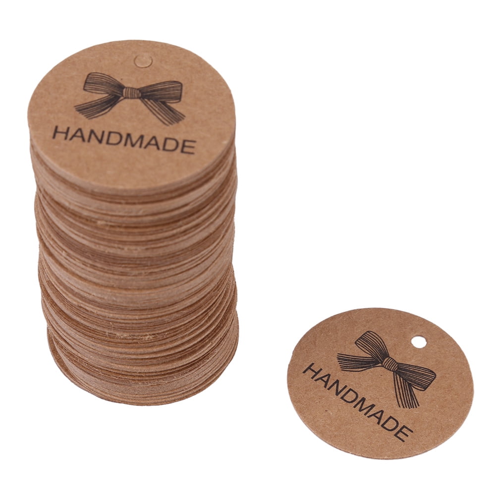 Handmade Brown Kraft Paper Tags Wedding Favor Dessert Labels - Walmart.com
