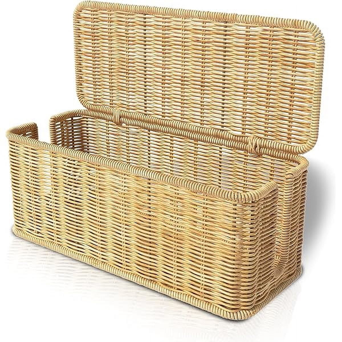 Handmade Cable Management Box,Rattan Cord Organizer Box,Power Cord Box ...