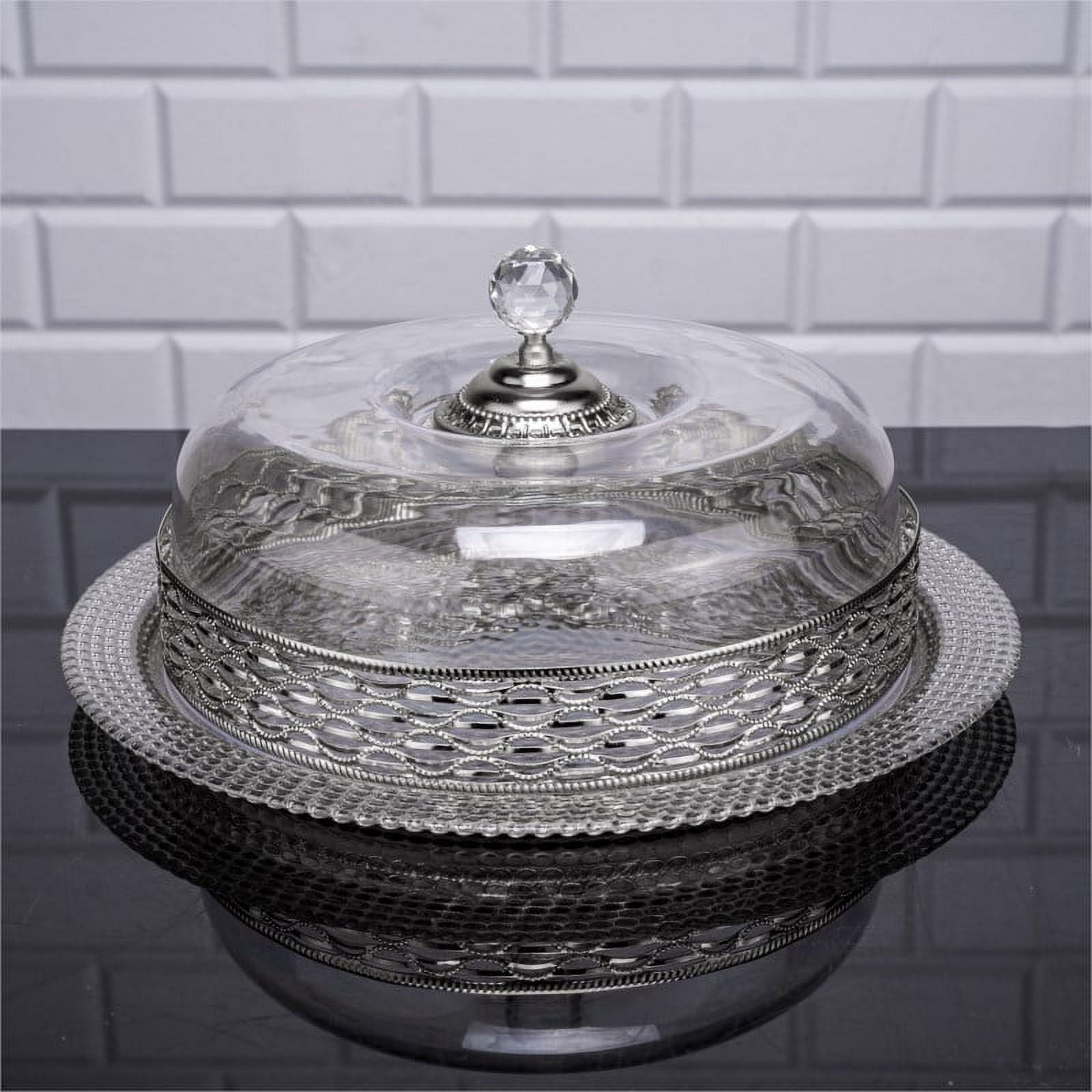 Handmade Cake Stand, Acrylic Dome Cover, Crystal Top, Glass Plate ...