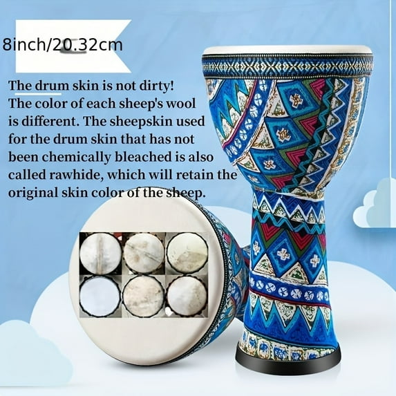 Handmade Campfire 8-inch Traditional African Jambe Hand Drum - Beginner ...