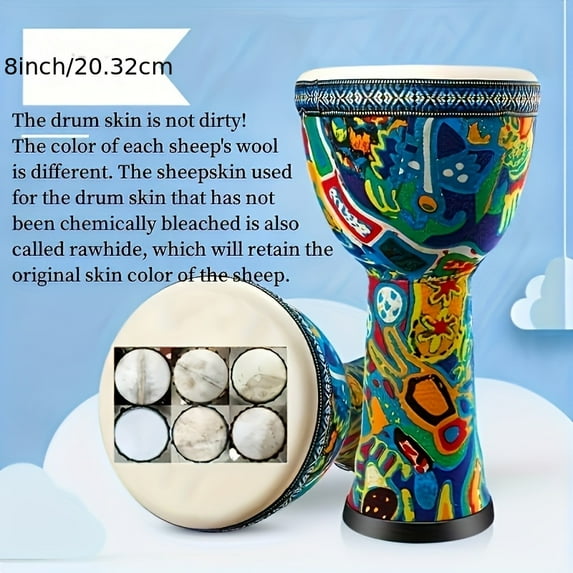 Handmade Campfire 8-inch Traditional African Jambe Hand Drum - Beginner ...