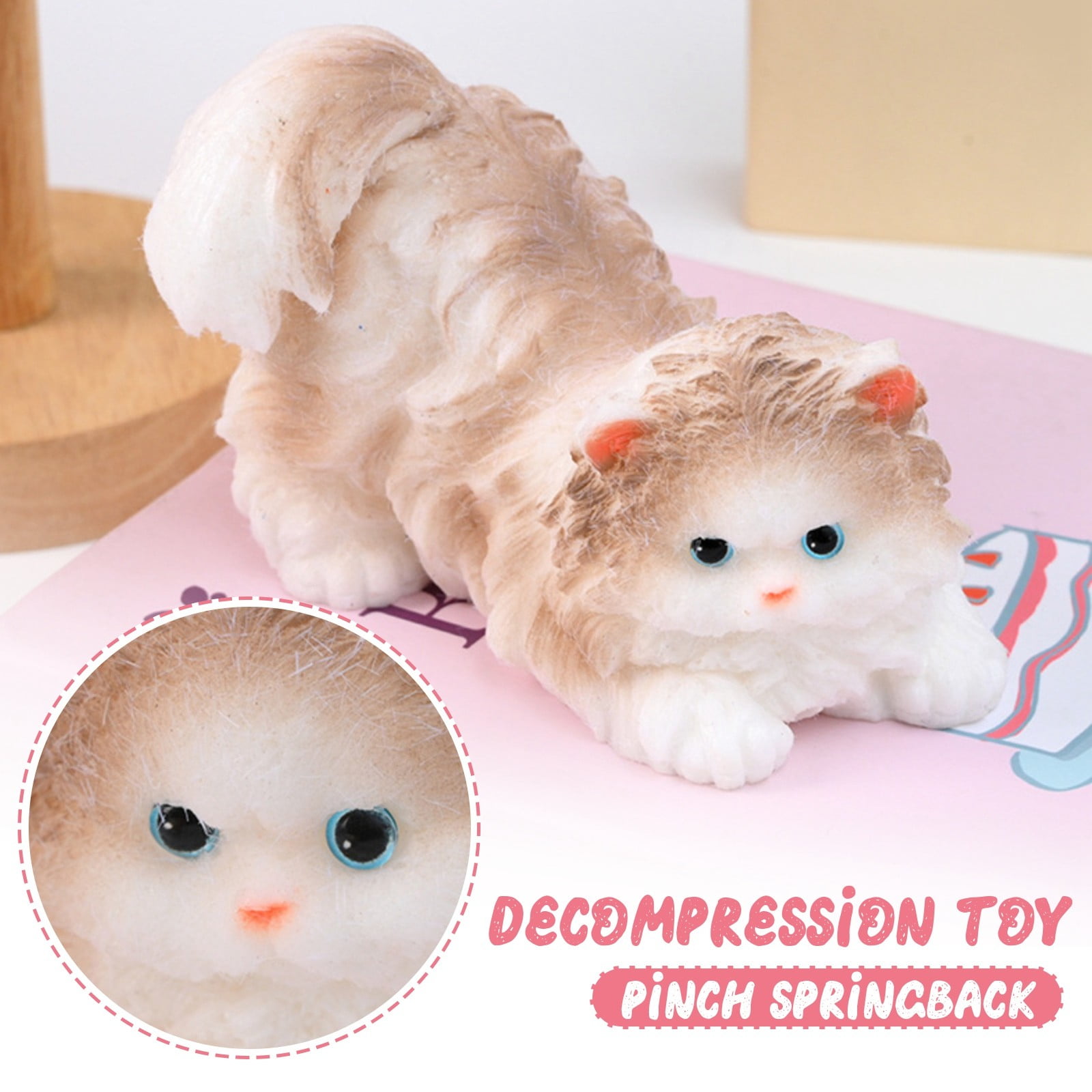 Handmade Cat Squishy Toy, Soft Cat Squeeze Toy Stress Relief Squishy ...