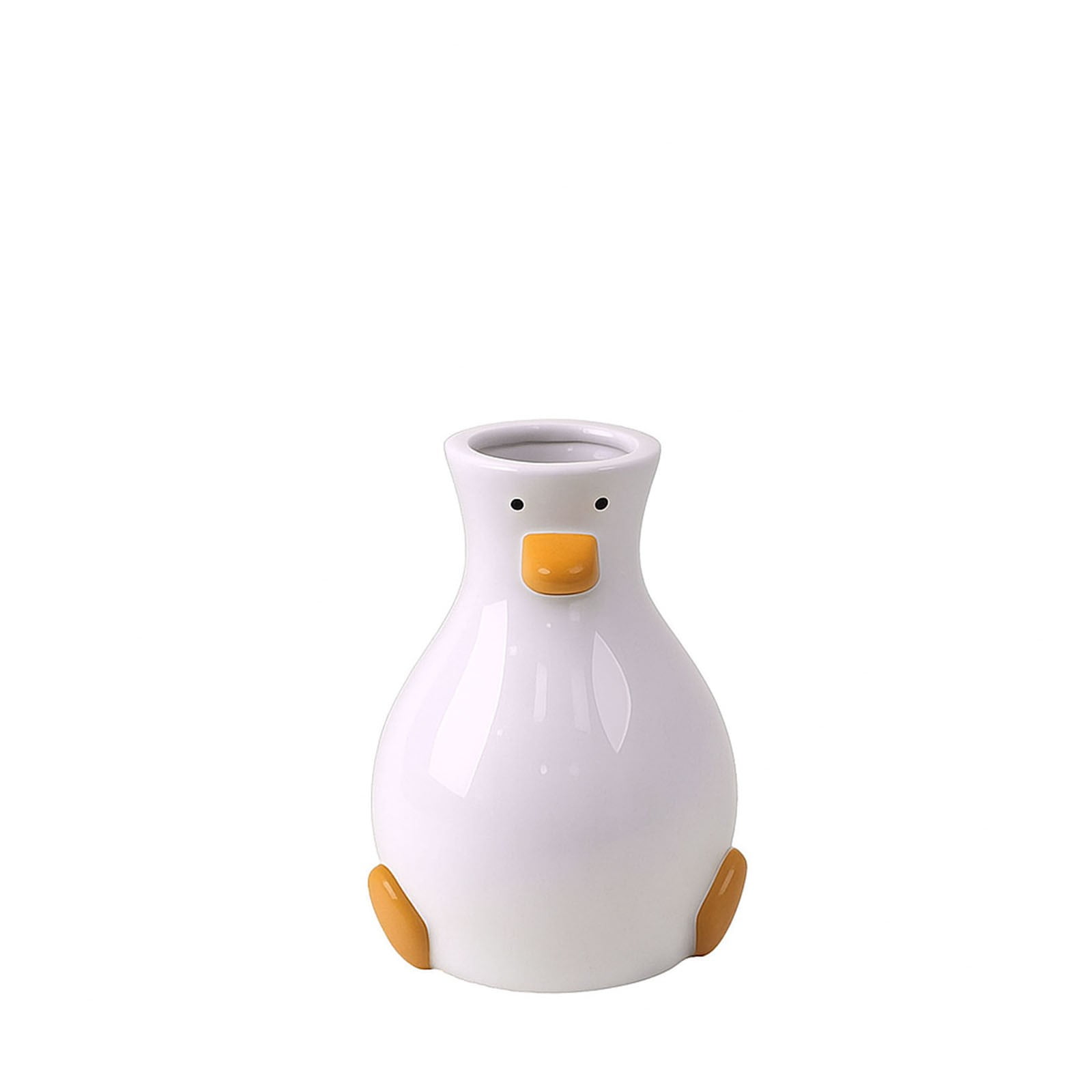 Handmade Ceramic Duck Vase - Modern White Duck-Shaped Flower Vase for ...