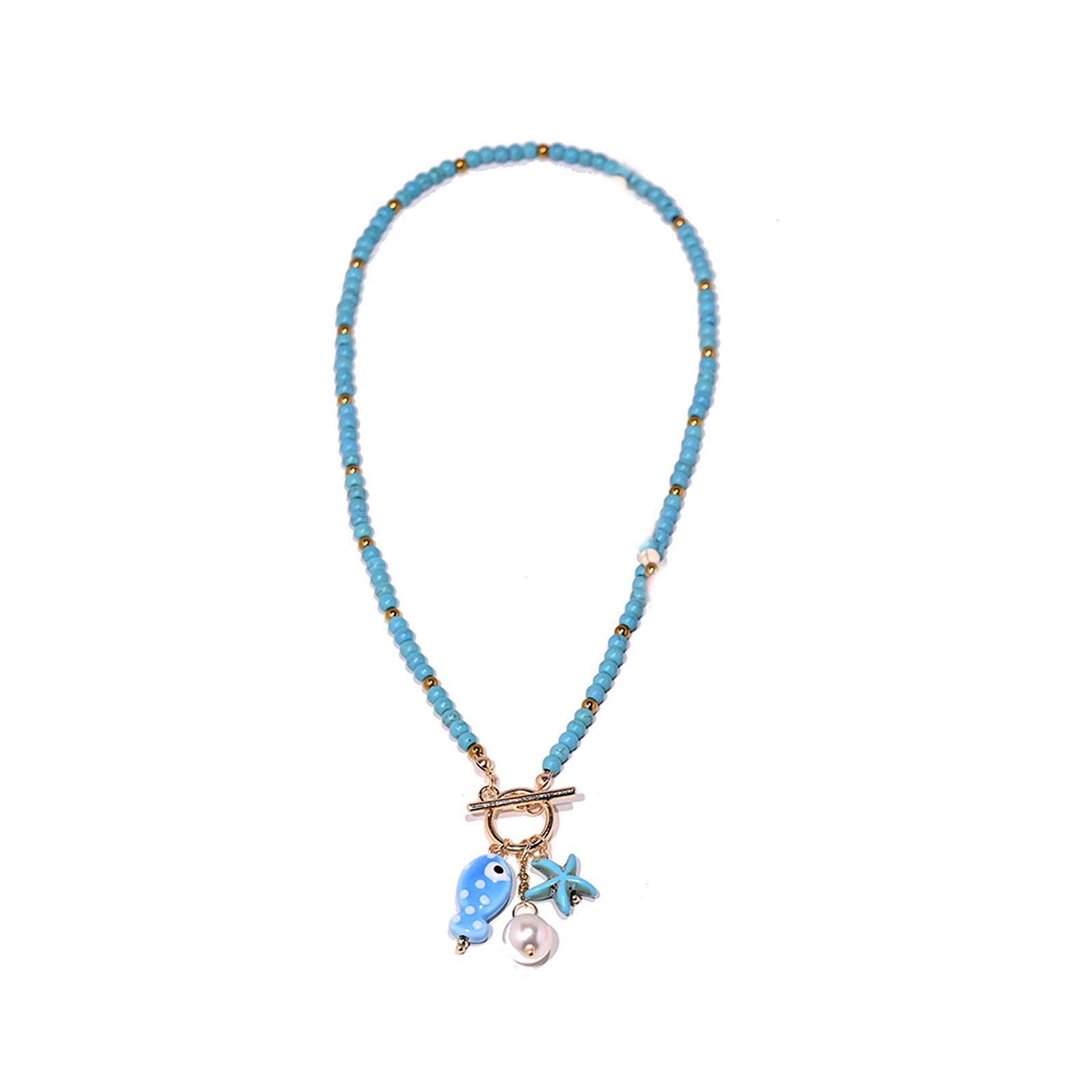 Handmade Ceramic Sea Creature Necklace With Vibrant Beaded Design ...