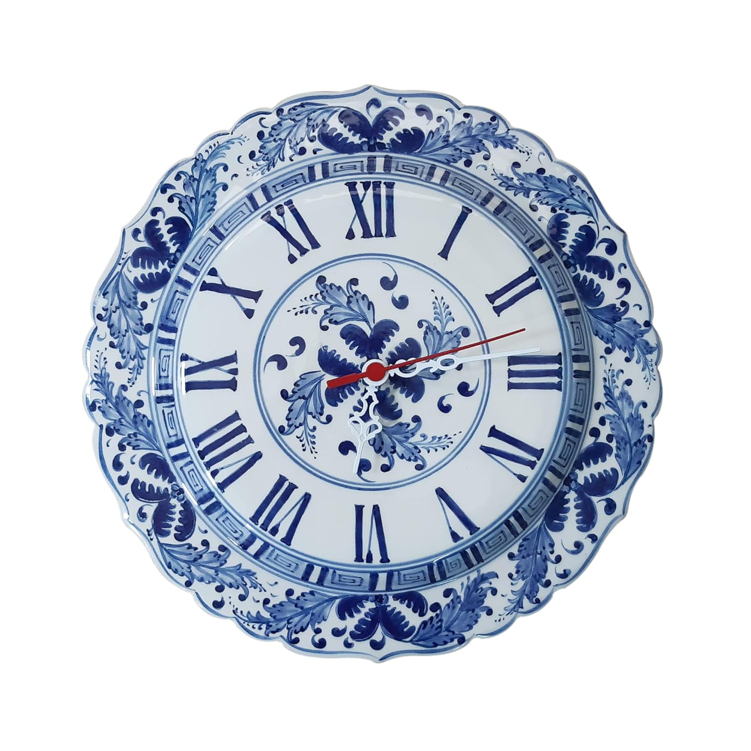 Handmade Ceramic Wall Clock, Chinoiserie Wall Clock, Roman Clock 11.8 ...