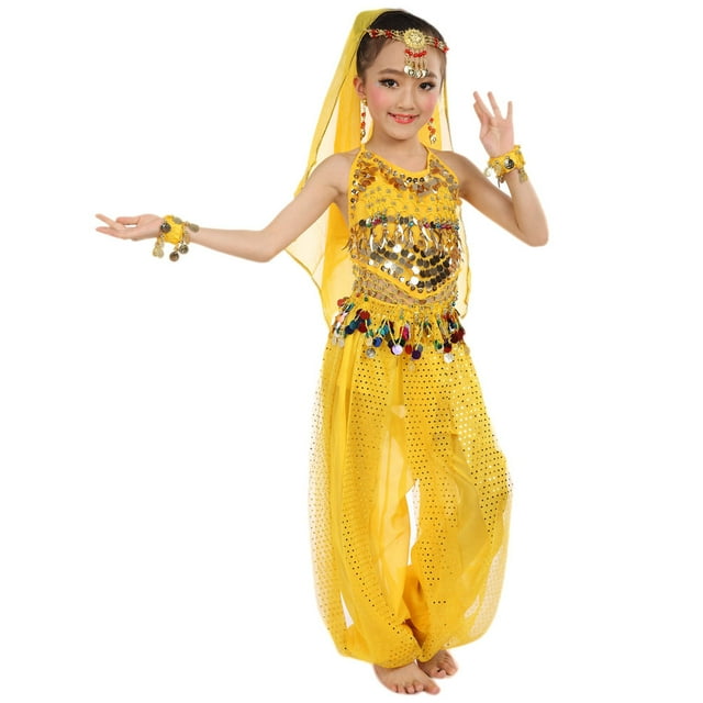 Handmade Children Girl Belly Dance Costumes Indian Dance Costume Kids ...