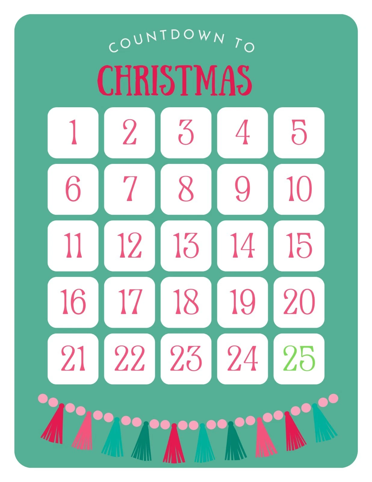 Handmade Christmas Countdown Calendar! Cute And Festive, Great For ...