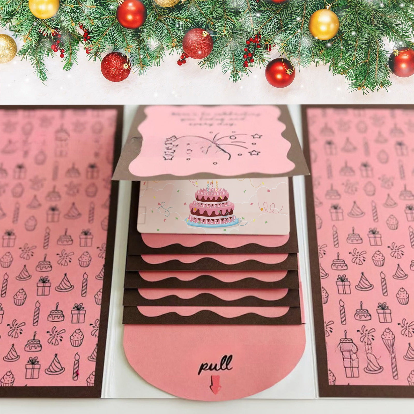 Handmade Christmas Gift Card Booklet, Waterfall Christmas Gift Card ...