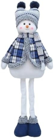 Handmade Christmas Standing Doll Plush Snowman with Scarf Hat Ornament ...