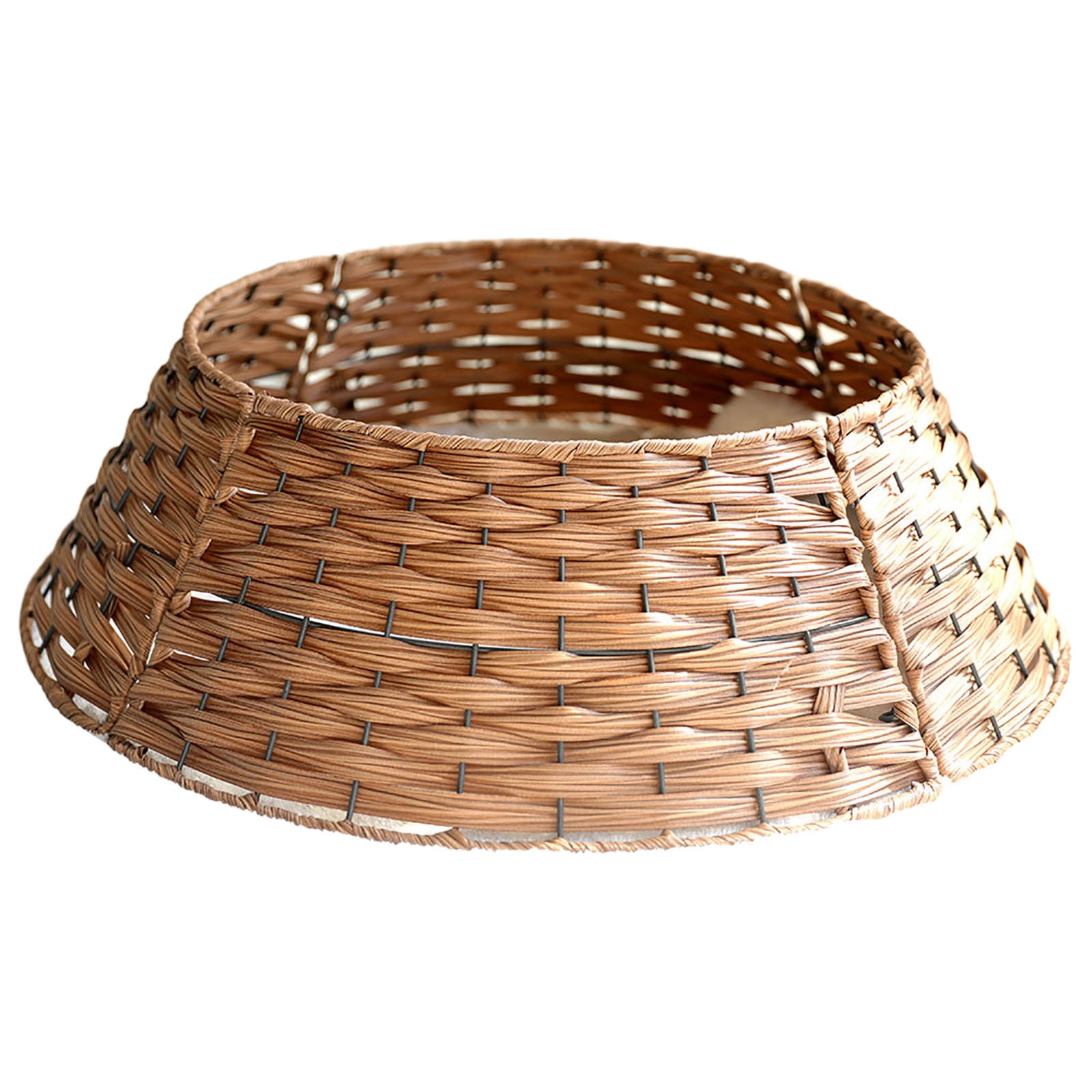 Handmade Christmas Tree Collar Basket Skirt-Elegant Woven Rattan Ring ...
