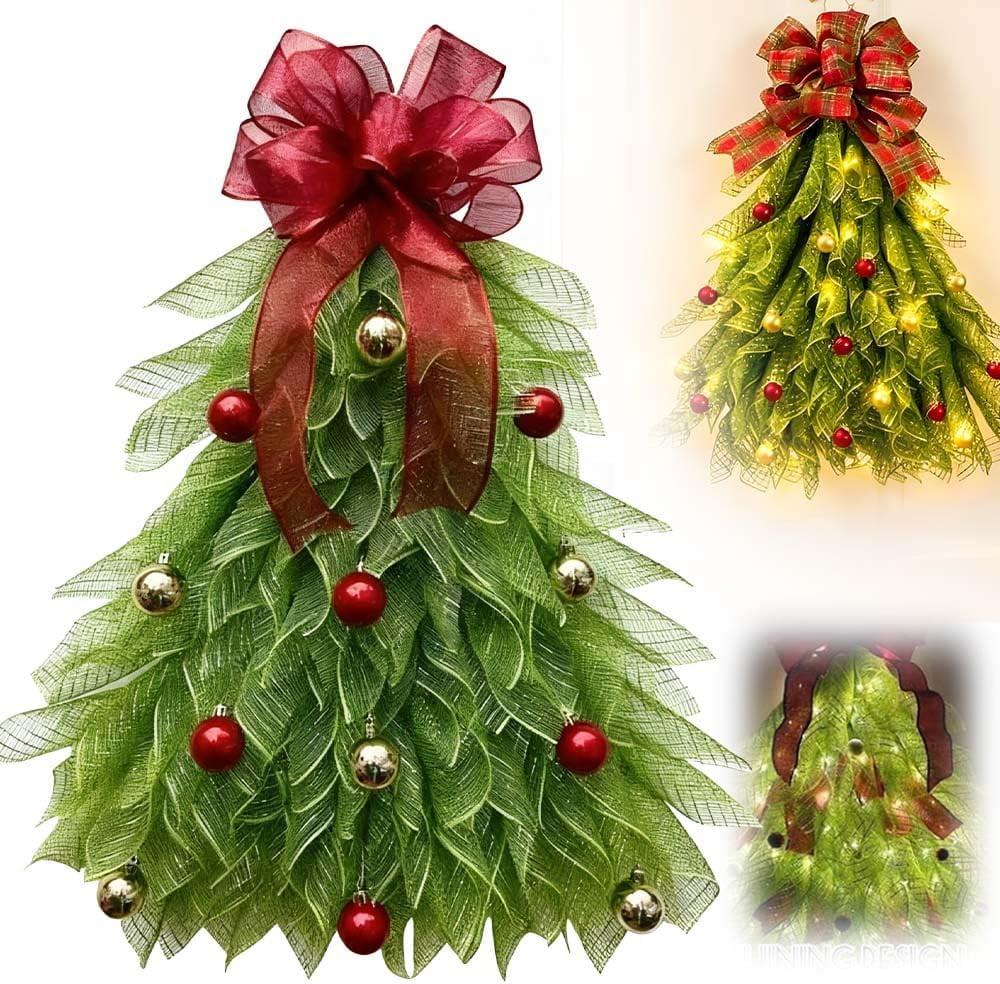 Handmade Christmas Tree Wreath, Christmas Tree Wreath Triangle Trees ...