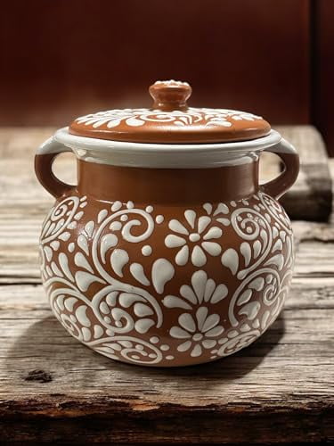 Handmade Clay Bean Pot – Authentic Mexican Barro Style for Hearty ...