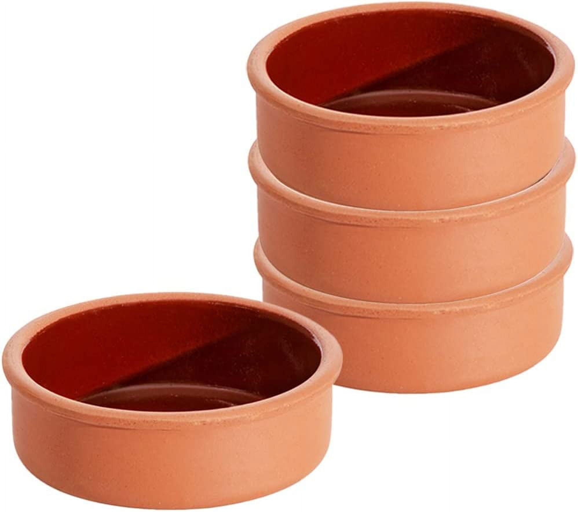 Handmade Clay Pot for Cooking Set of 4, Non-Toxic Terracotta Bowls ...