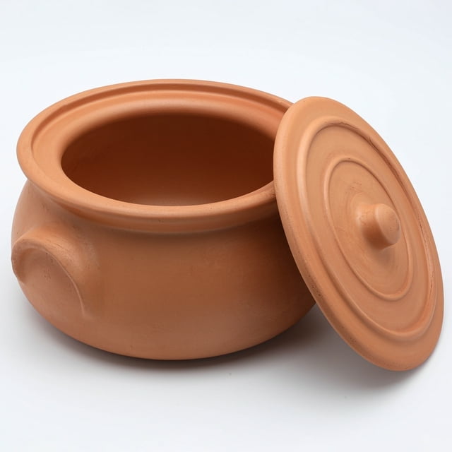 Handmade Clay Pot for Cooking with Lid, Unglazed Earthenware Yogurt ...